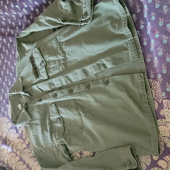 Jackets & Coats | Vintage Od Green Army Overshirt Badass | Poshmark